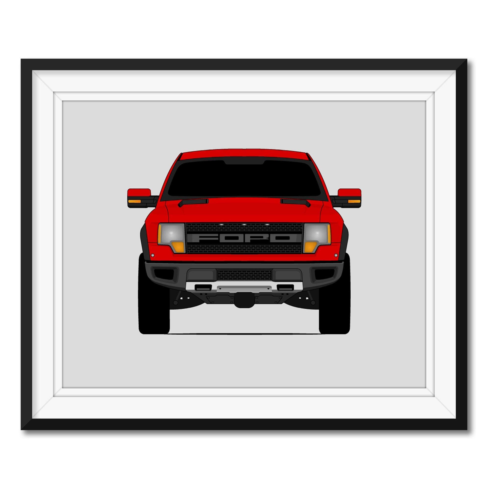 Ford F-150 Raptor (2010-2014) 12th Generation Inspired Car Poster Print ...
