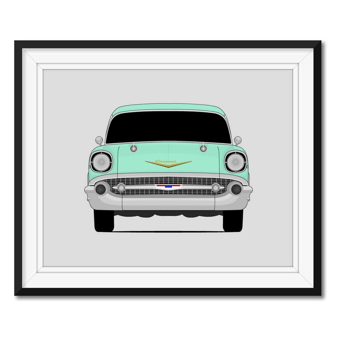 Chevy Bel Air (1957) Inspired Car Poster Print Wall Art Decor CX1 ...