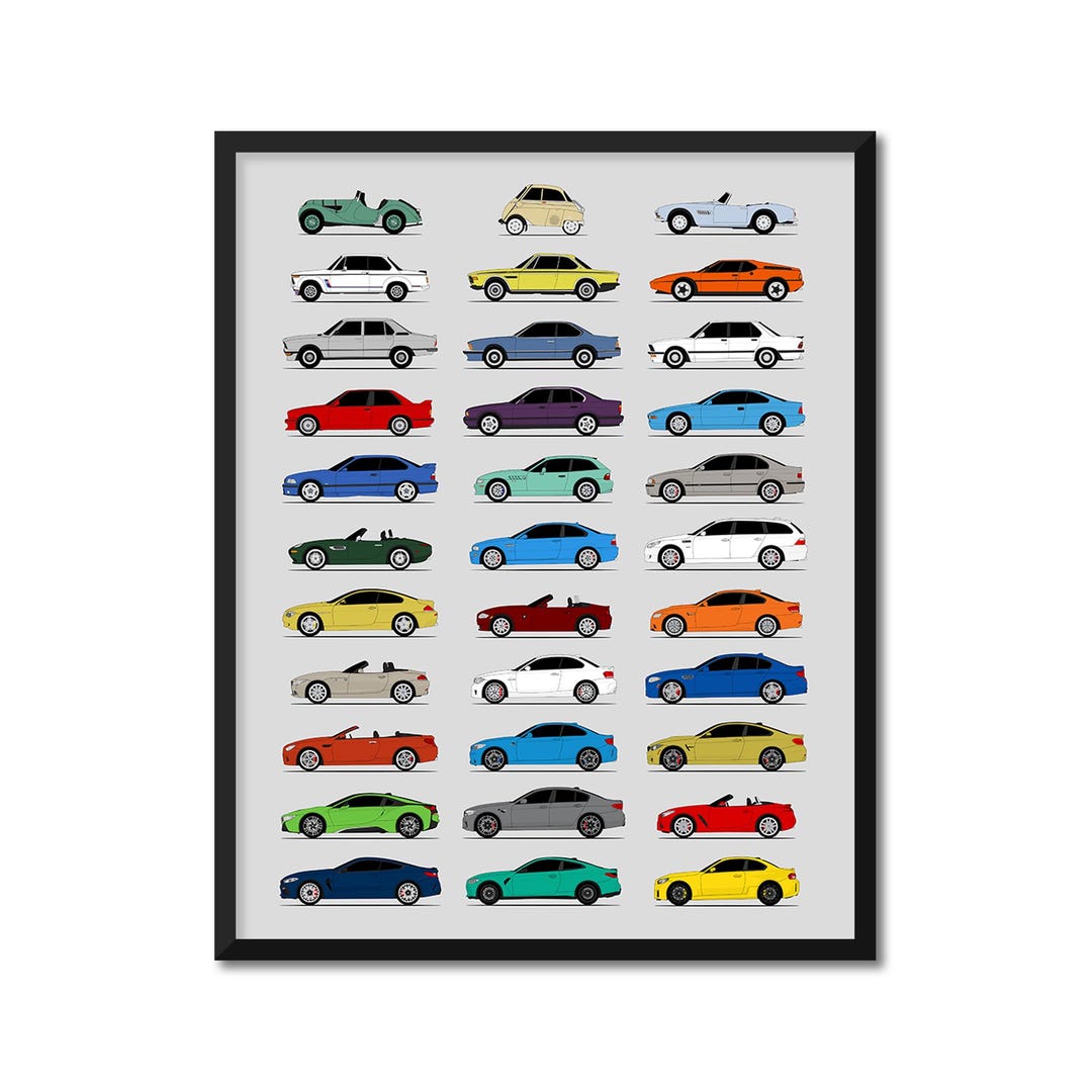 BMW Inspired Car Poster (side Profile) Print Wall Art Decor of the Best ...