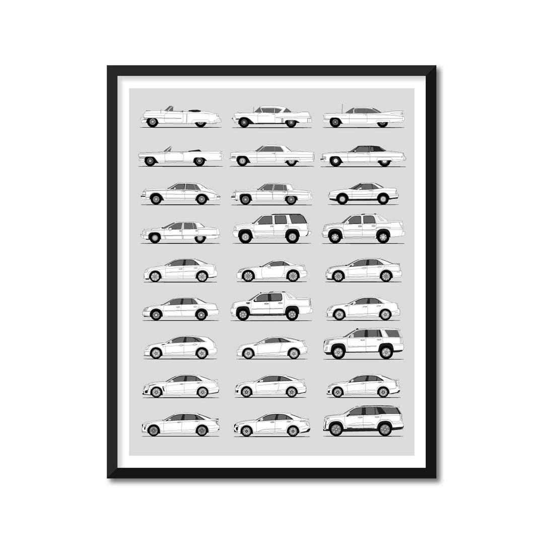 Cadillac Inspired Car Poster (side Profile) Print Wall Art Decor of the ...