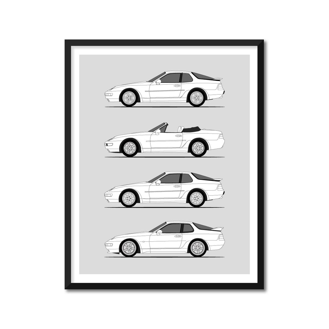Porsche 968 Inspired Poster (side Profile) Print Art Front Engine Turbo ...