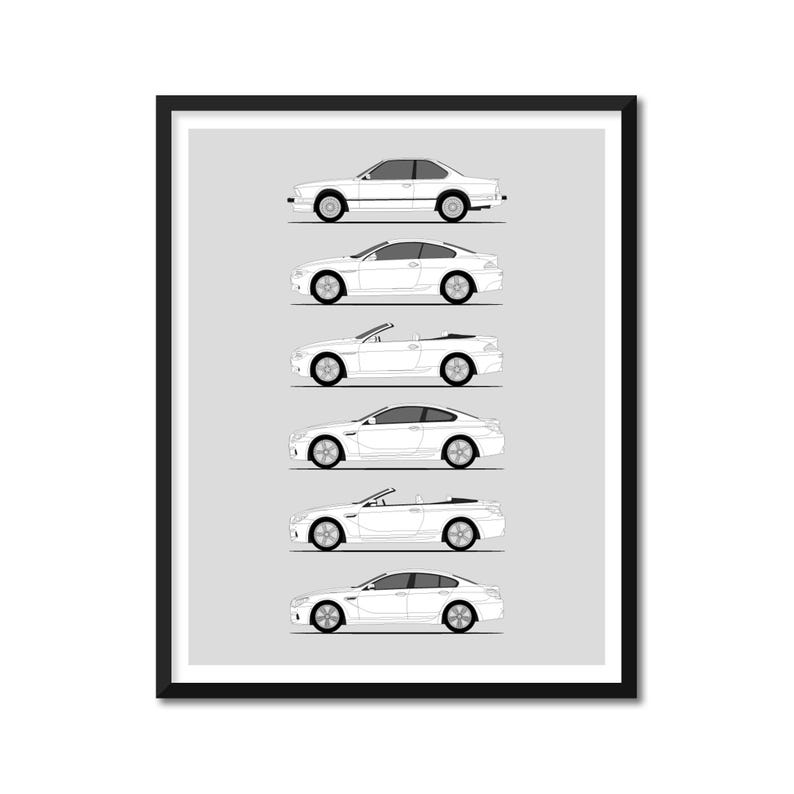 BMW M6 Inspired Car Poster (side Profile) Print Wall Art Decor of BMW ...