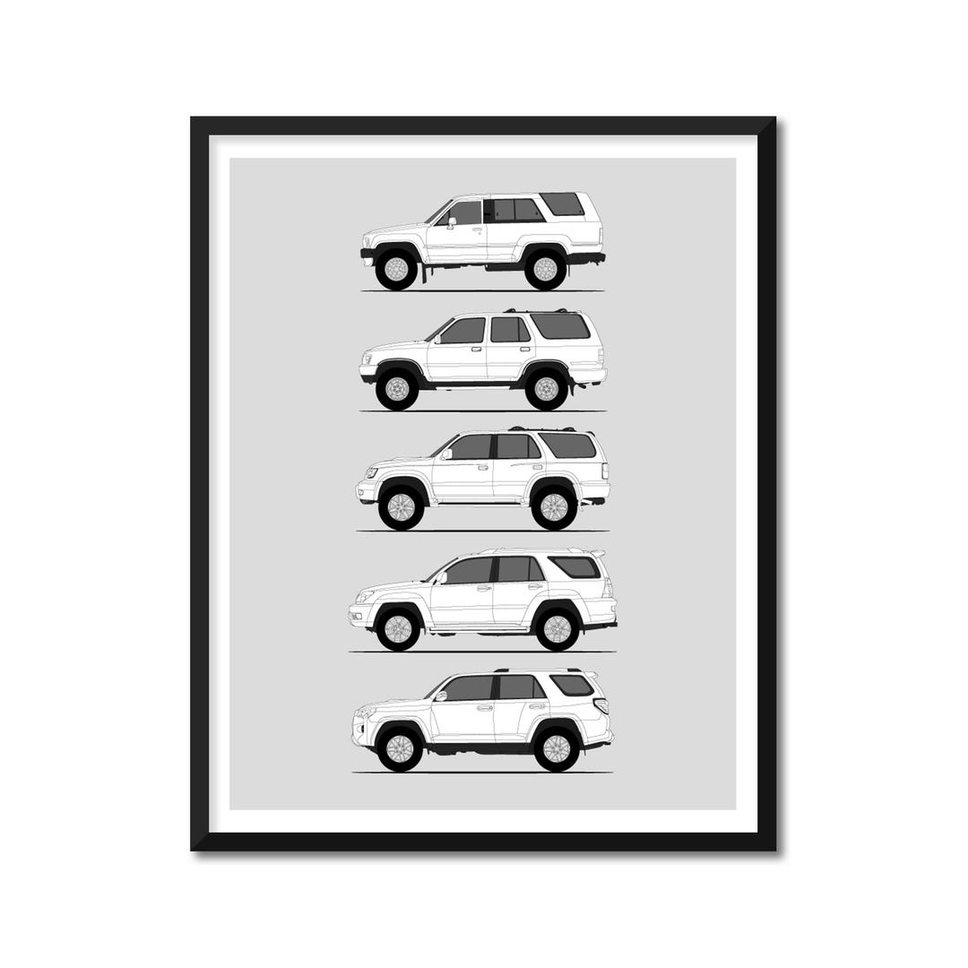 Toyota 4runner Inspired Car Poster (side Profile) Print Wall Art Decor ...