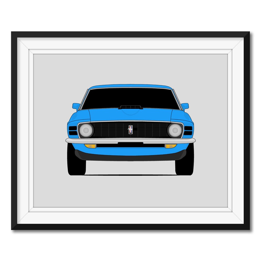 Ford Mustang 1970 Inspired Car Poster Print Wall Art Decor CX1 ...