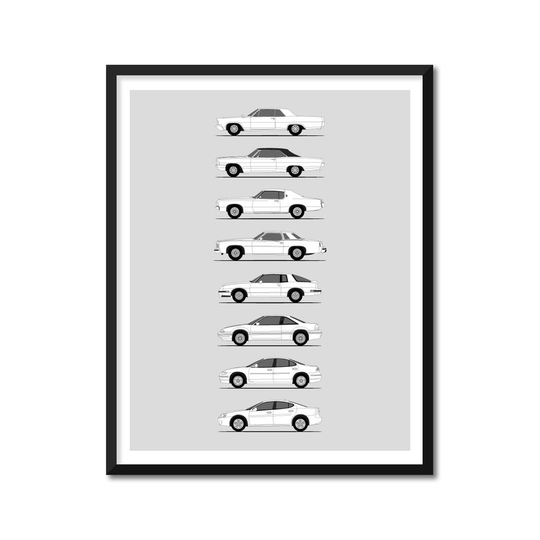 Pontiac Grand Prix Inspired Car Poster (side Profile) Print of the ...