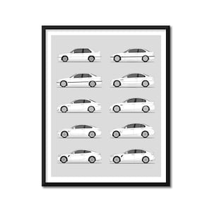 BMW M3 BMW M4 Inspired Car Poster (side Profile) Print Art E30 E36 E46 ...