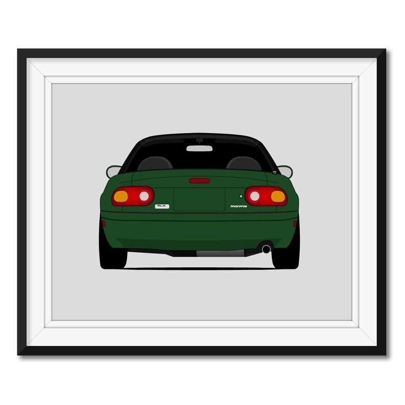 Mazda Miata MX-5 NA (1989-1997) (rear) Inspired Car Poster Print Wall ...