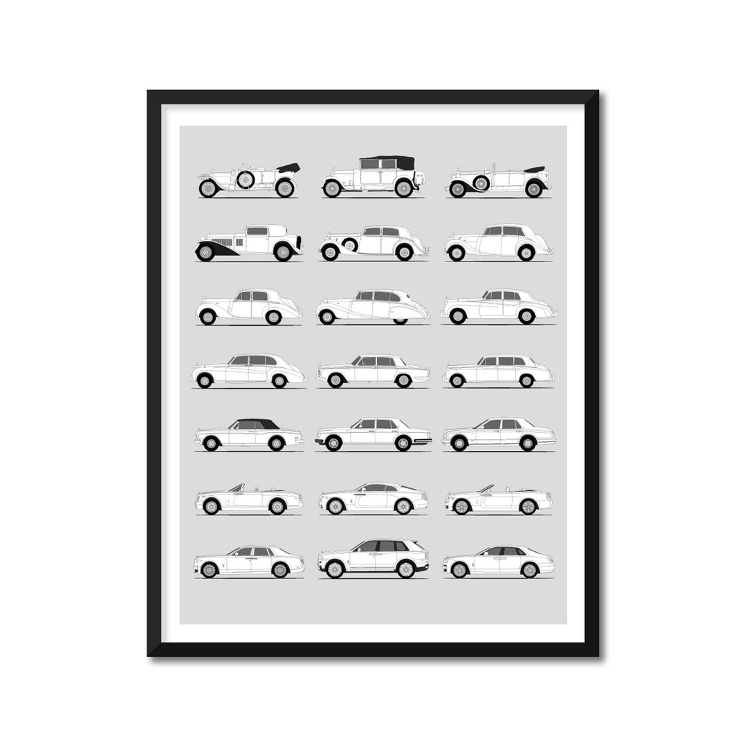 Rolls-royce Inspired Car Poster (side Profile) Print Wall Art Decor of ...