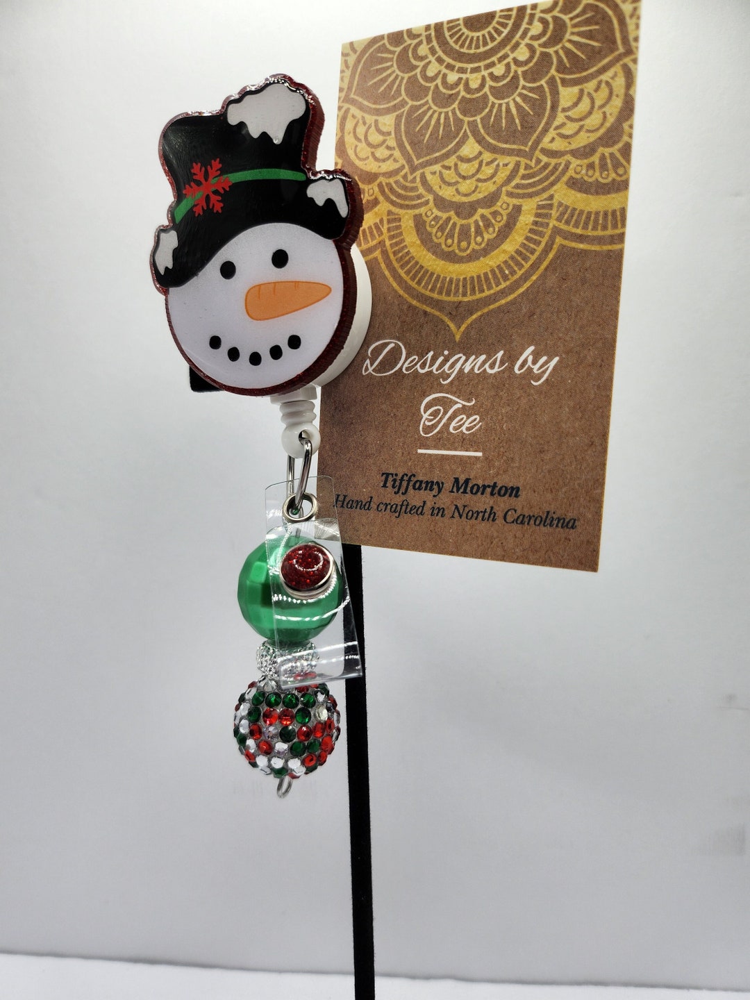 Holiday Winter Christmas Snowman Snowflake Red Badge Reel - Etsy