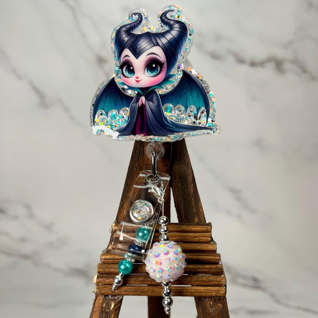Winged Lady With Horns Badge Reel: Swivel Alligator Clip RN ID Holder ...