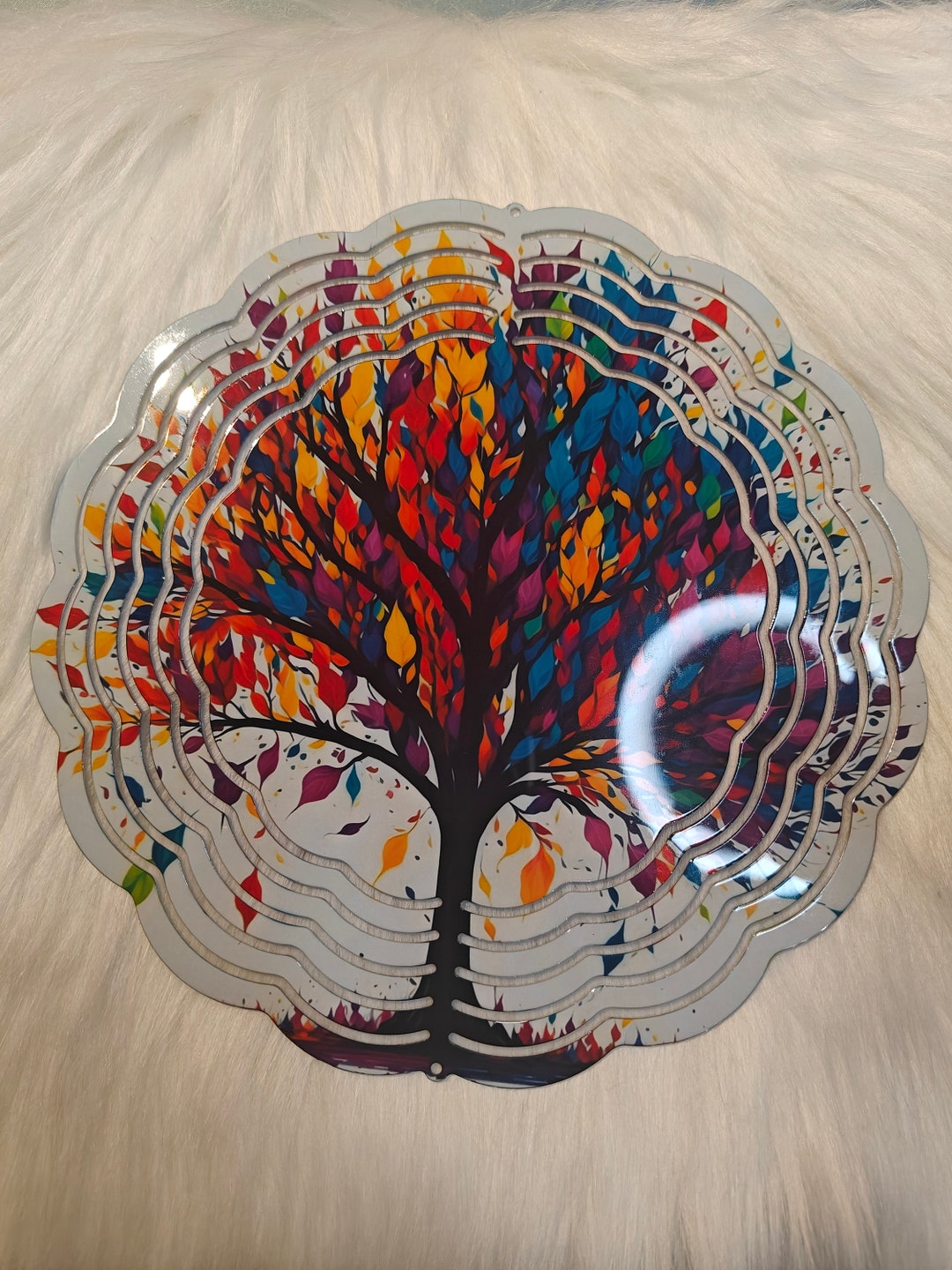 Colorful Leaves Tree of Life Metal 8-inch Wind Spinner - Etsy