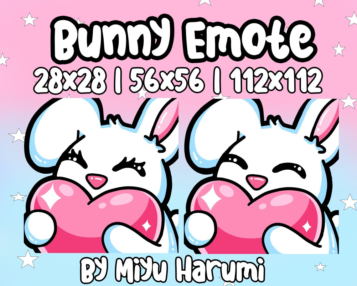Cute Bunny Love Emote for Twitch / Includes Both Versions of Bun-buns ...