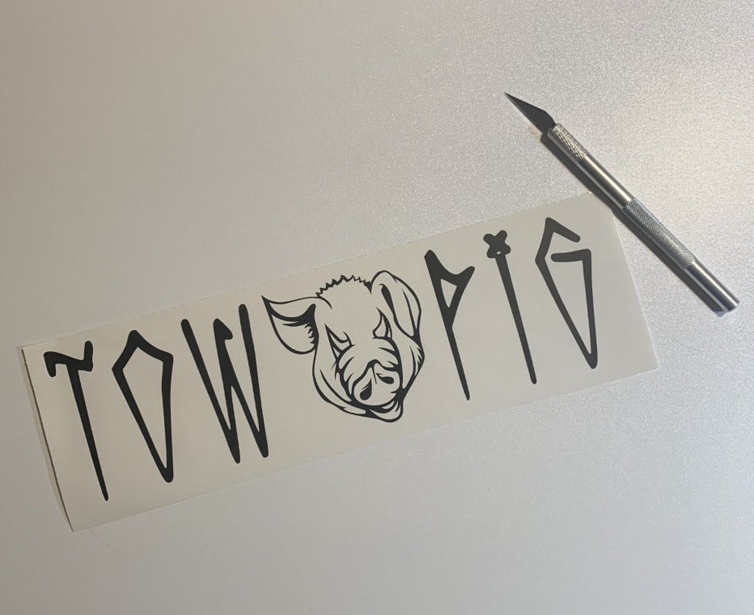 Tow Pig (long) Vinyl Decal - Etsy