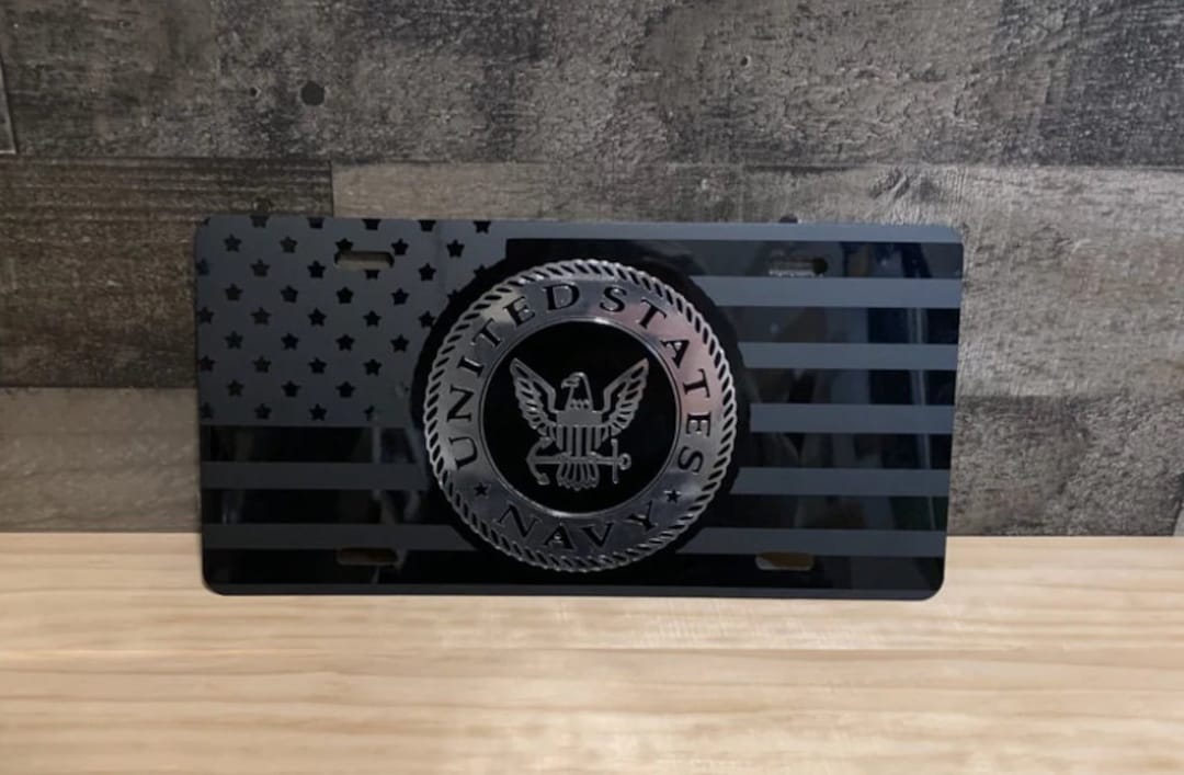 Navy License Plate - Etsy