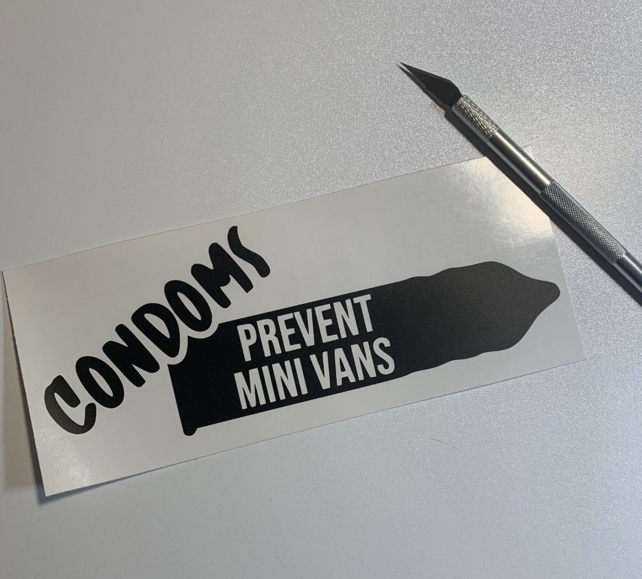 Condoms Prevent Mini Vans Vinyl Decal - Etsy