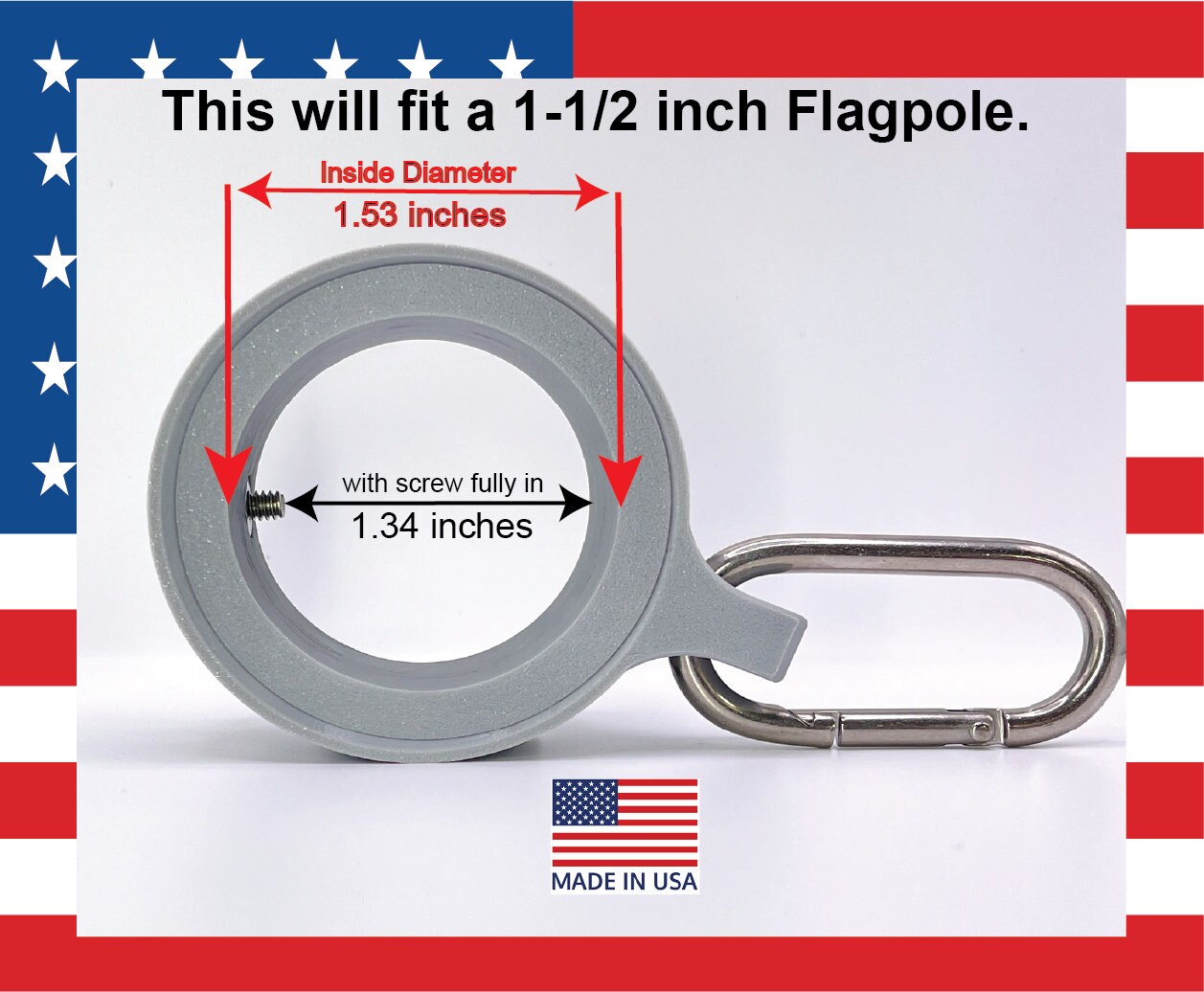 1-1/2 Inch Flagpole Rotating Swivel Rings, Made in USA, 3D Printed, Free Shipping Flag Pole Anti ...