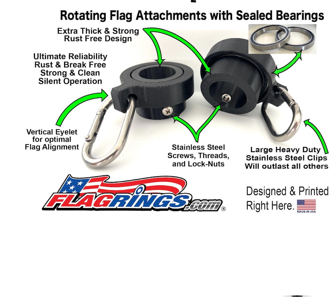 Rotating Flag Pole Rings With Sealed Bearings - Made in USA - Etsy