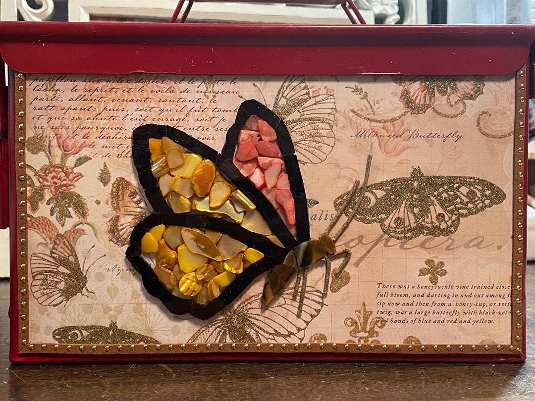 Red Metal Butterfly Box - Etsy