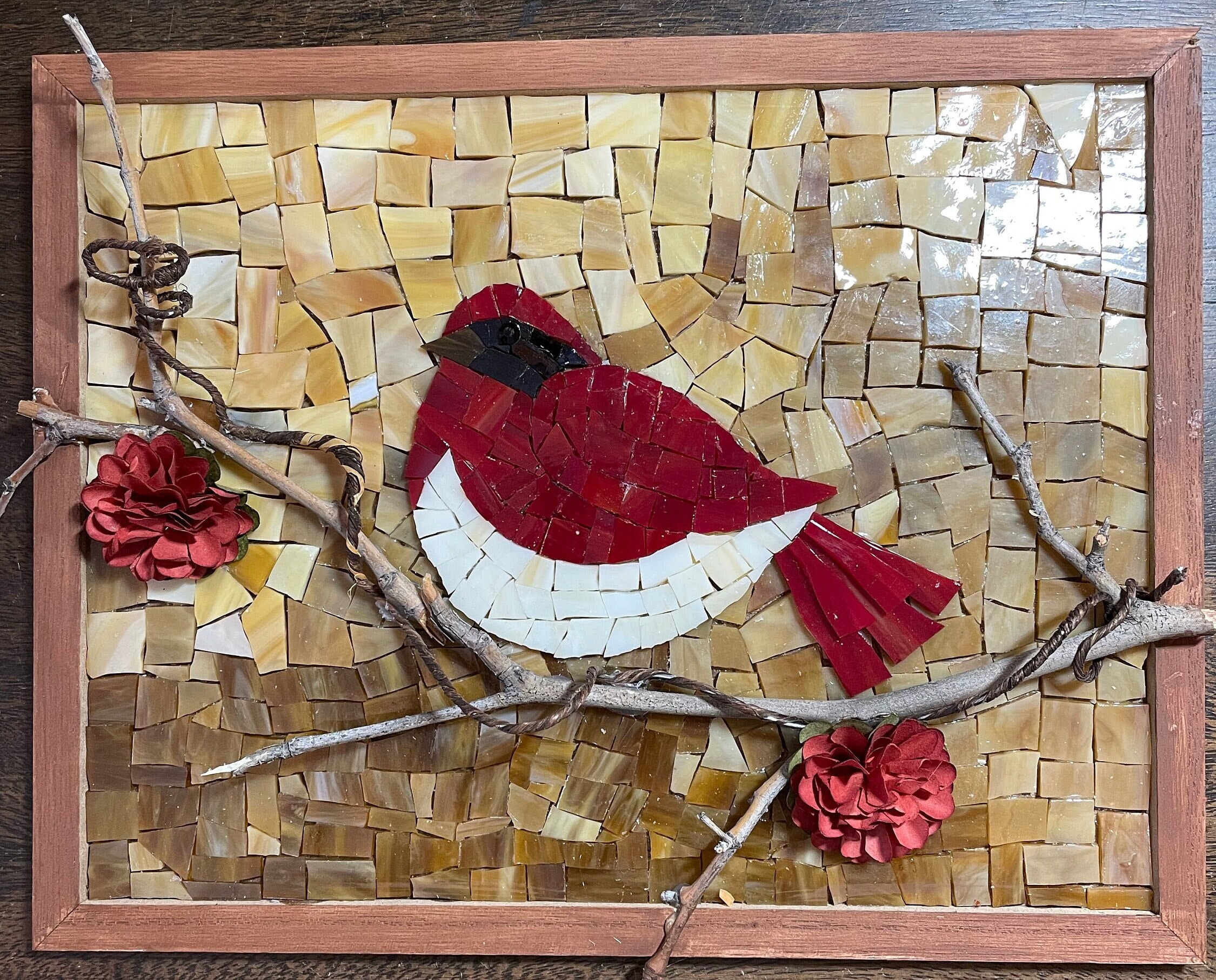 Stained Glass Red Cardinal Bird, Cardinal, Stained Glass Wall Art ...