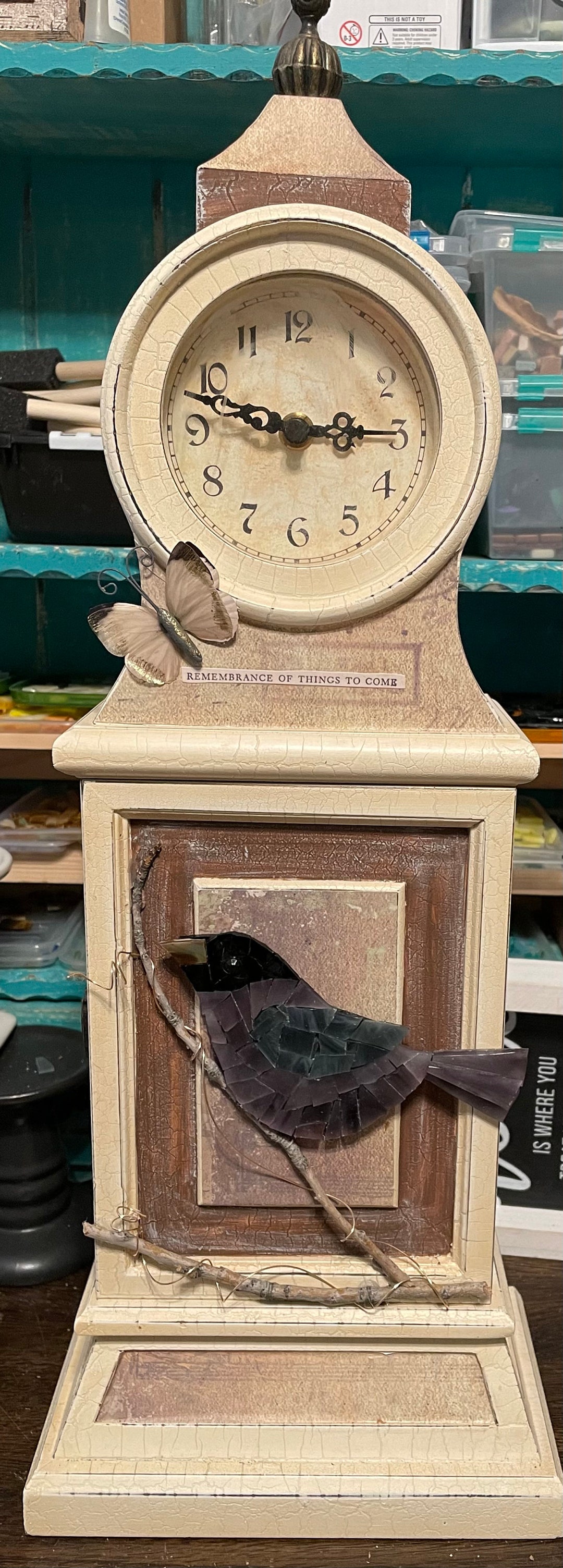 Towering Clock With Purple Singing Bird - Etsy