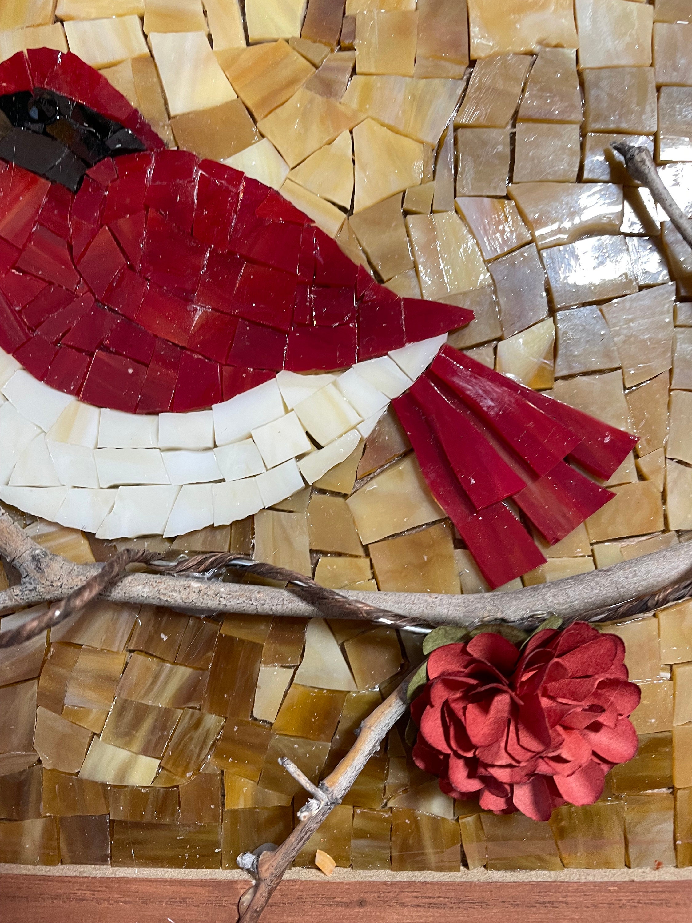 Stained Glass Red Cardinal Bird, Cardinal, Stained Glass Wall Art ...