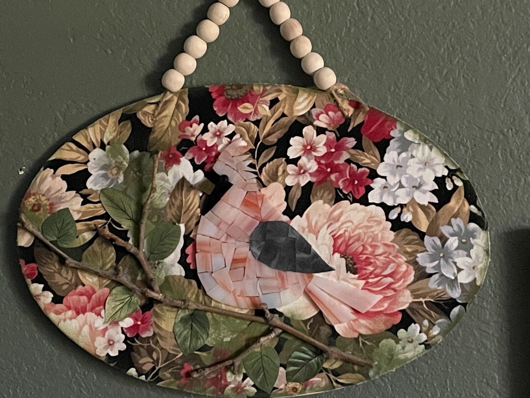 Oval Frame With Top Knot Bird - Etsy