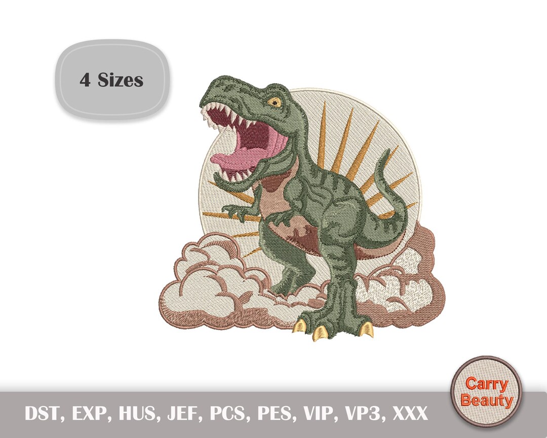 T-rex Embroidery T-shirt, T-rex Digital Embroidery, T-rex Machine ...