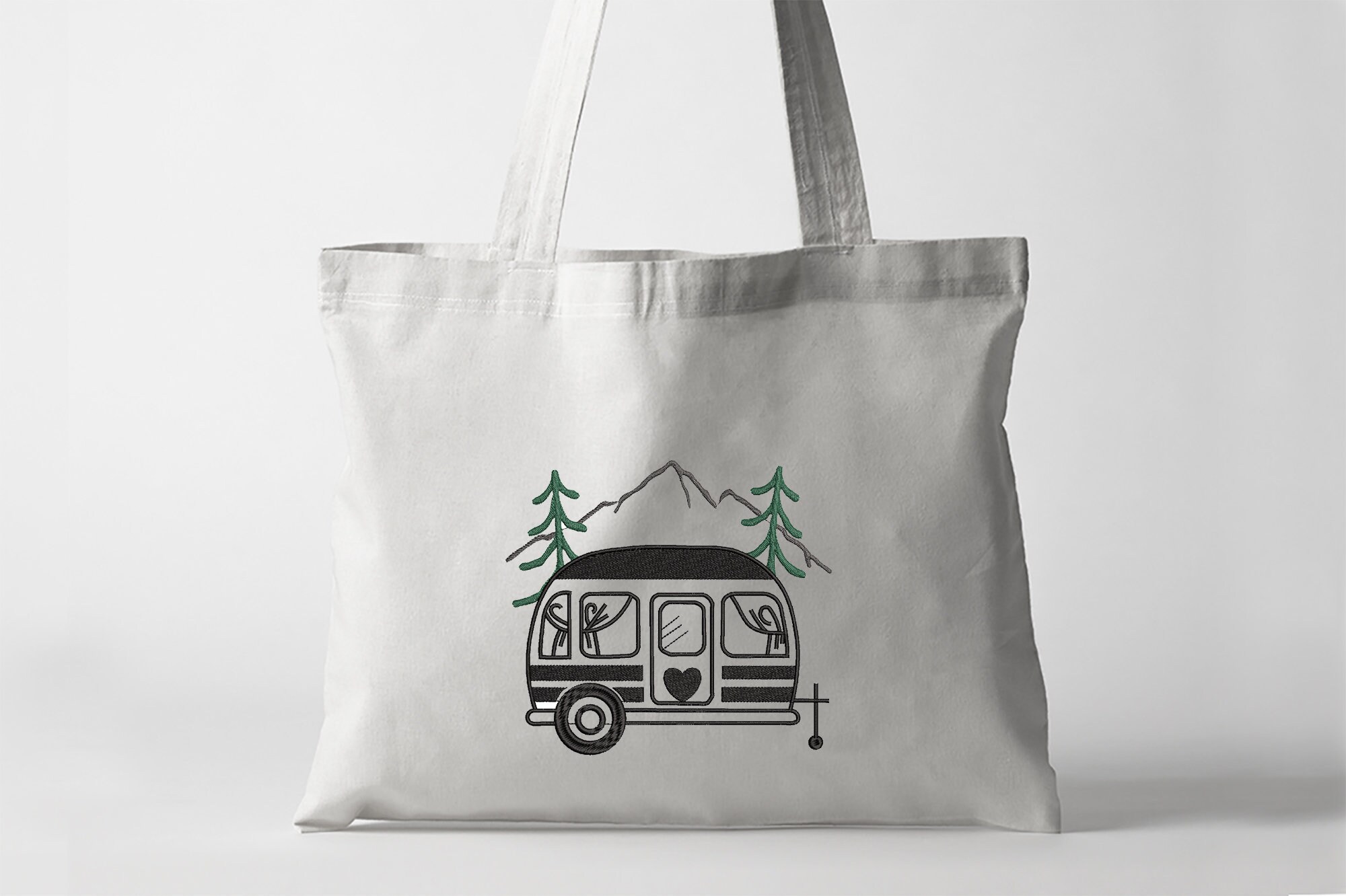 Caravan Embroidery Camping Embroidery Mobile Home Design - Etsy