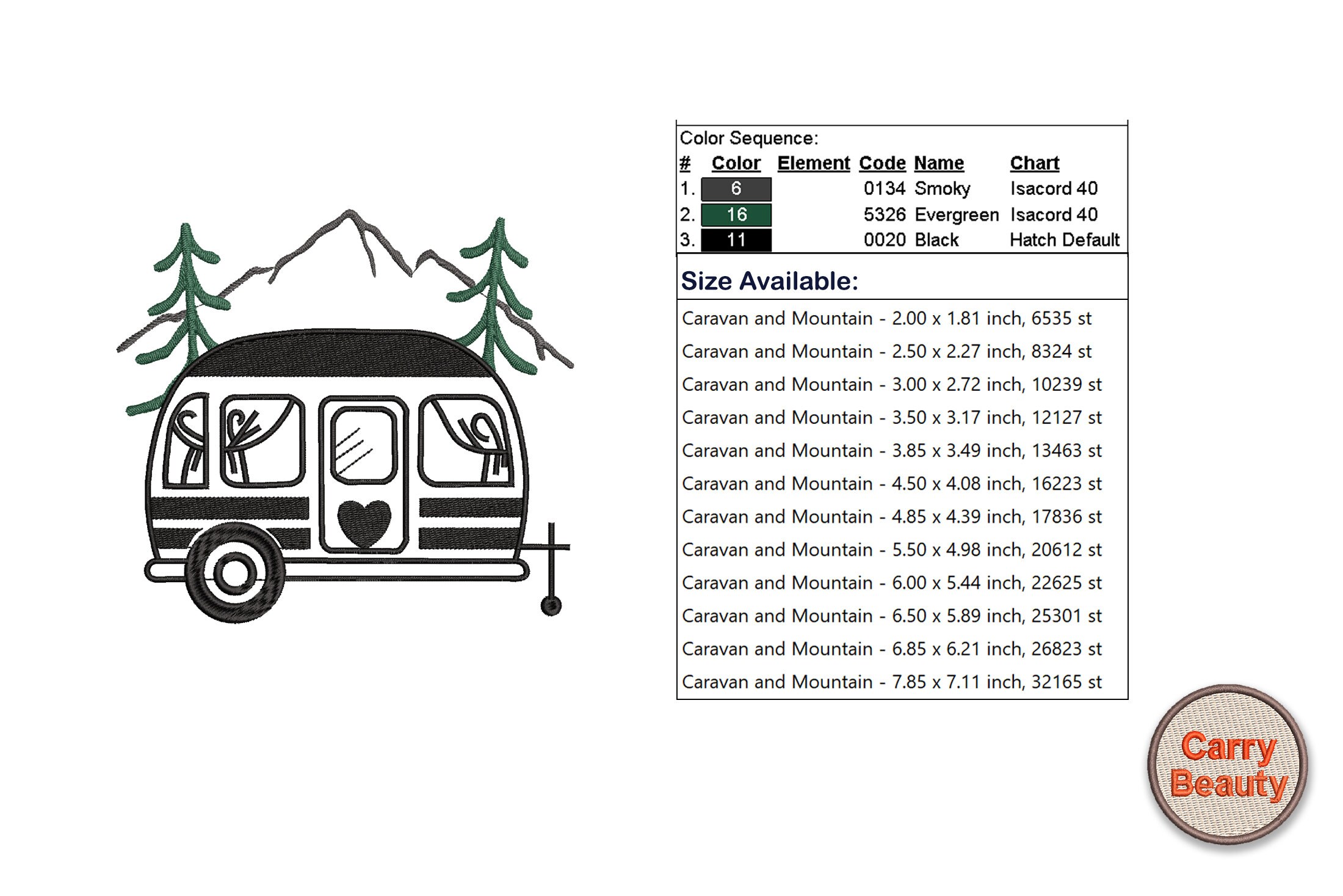 Caravan Embroidery Camping Embroidery Mobile Home Design - Etsy