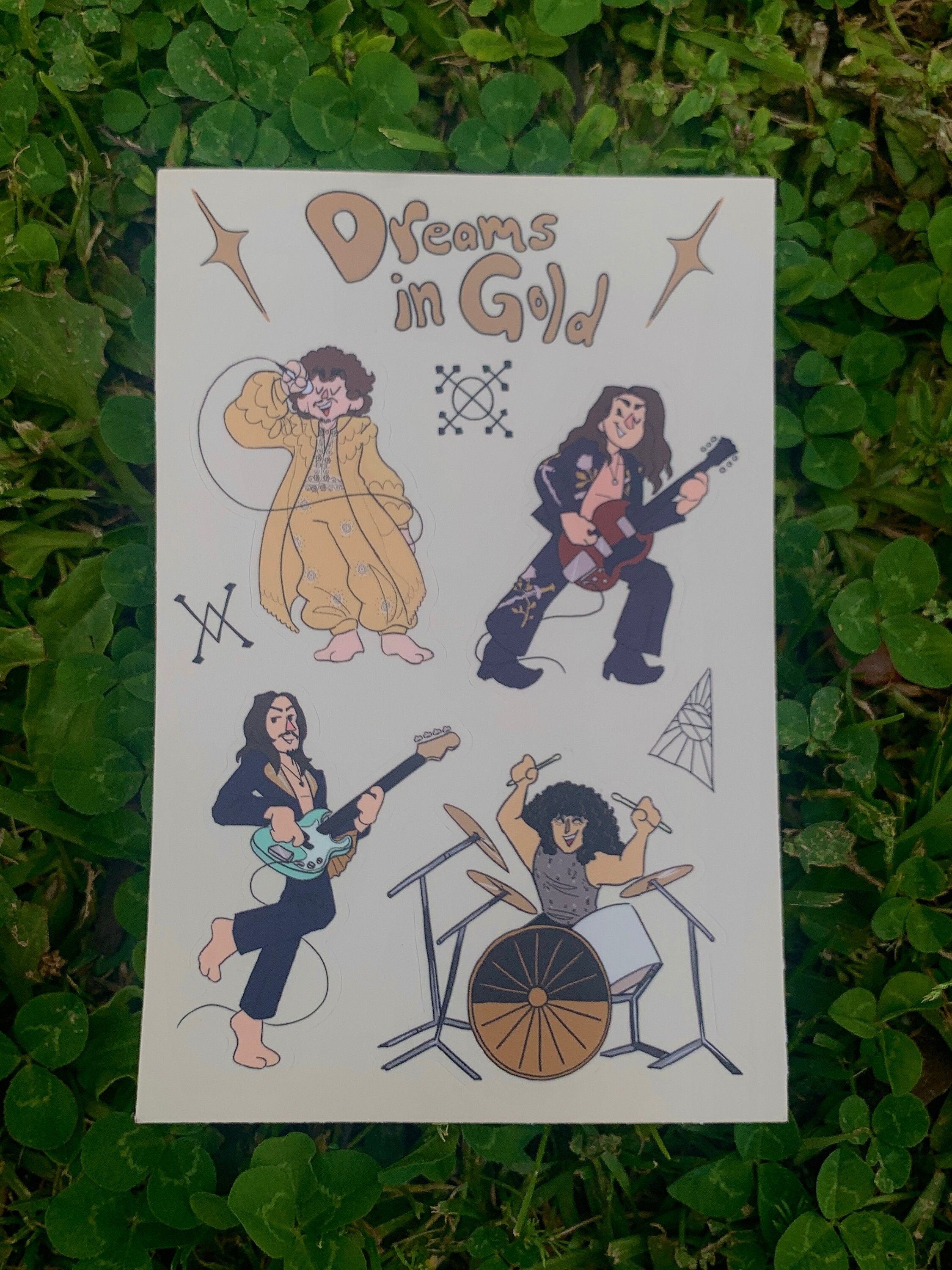 Greta Van Fleet Dreams in Gold Sticker Sheet - Josh Kiszka, Jake Kiszka ...