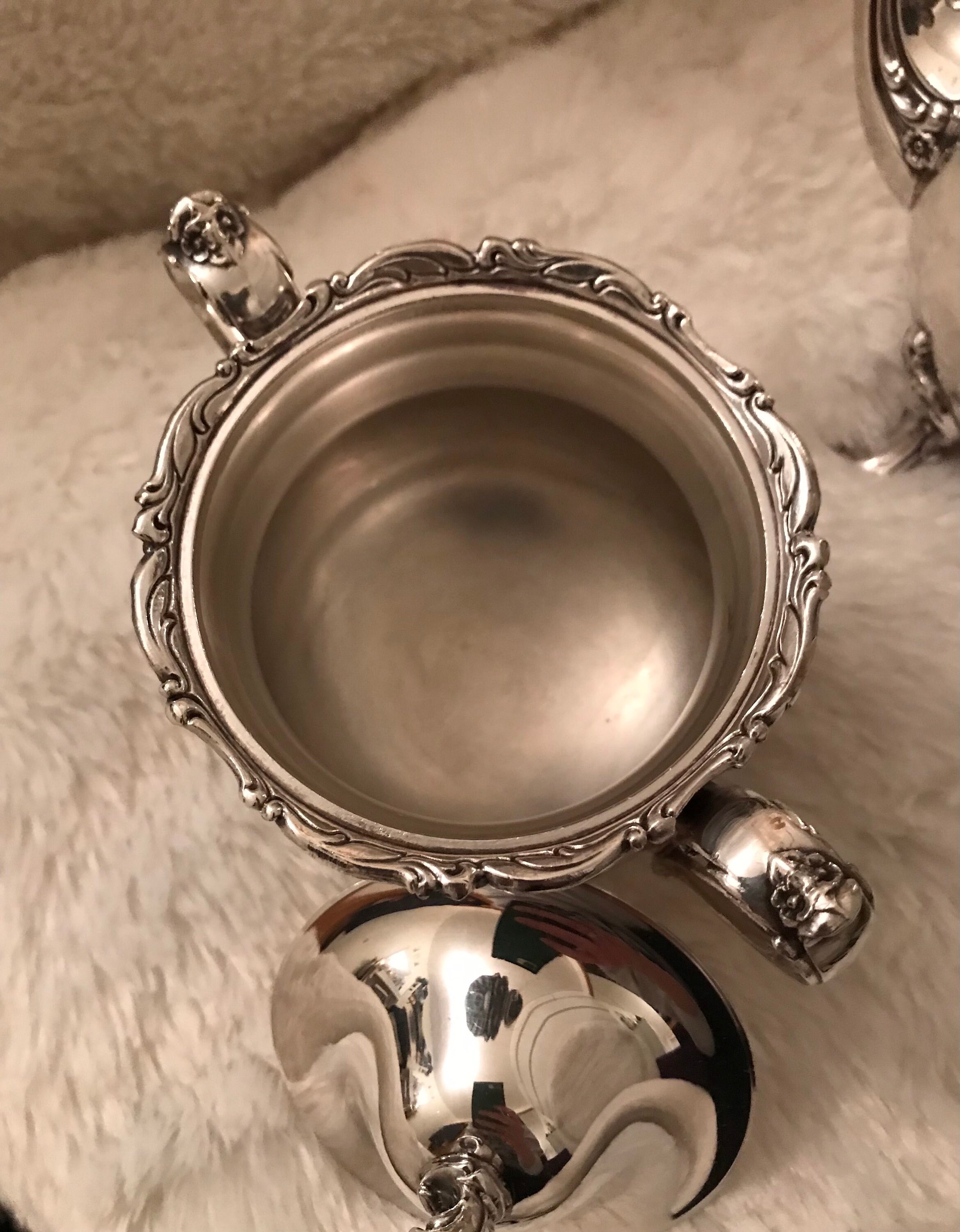 2 Piece Silver Plate Tea Set 1847 Rogers Reflection TEA POT/SUGAR With ...