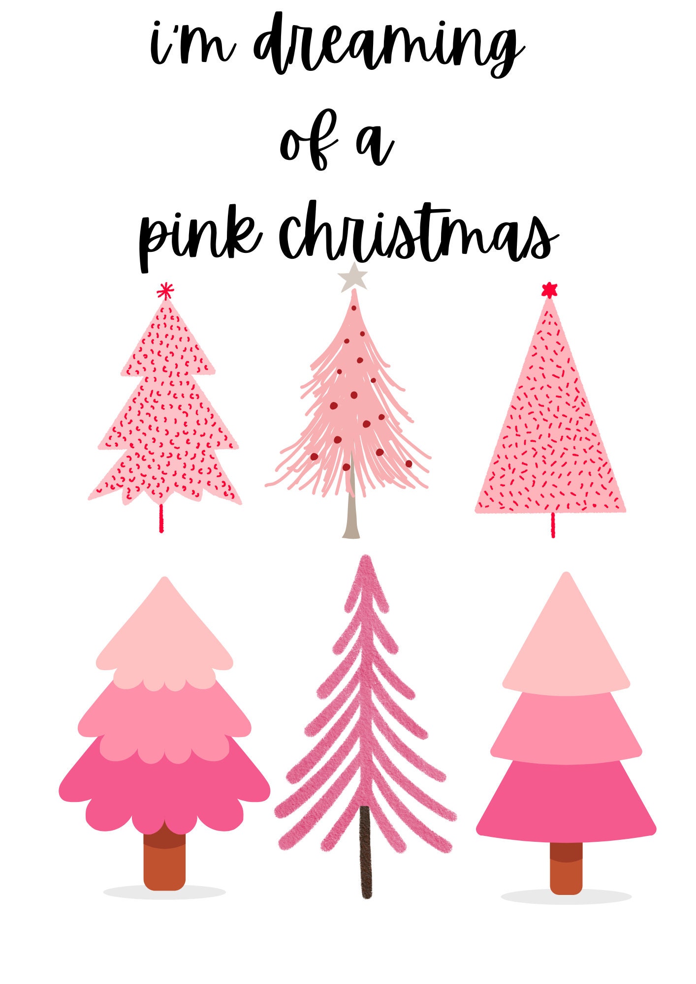 I'm Dreaming of a Pink Christmas PNG, Sublimation Use - Etsy