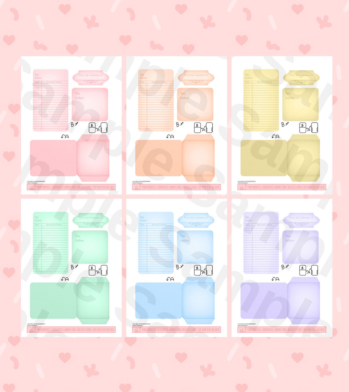 Printable Library Cards With Labels for Personal Books, Classrooms ...