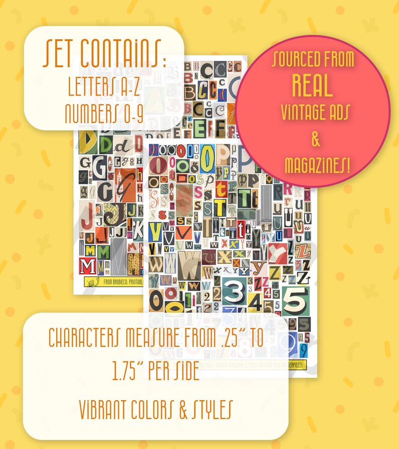Printable Vintage Magazine Cutout Letters for Collage or Junk Journal ...