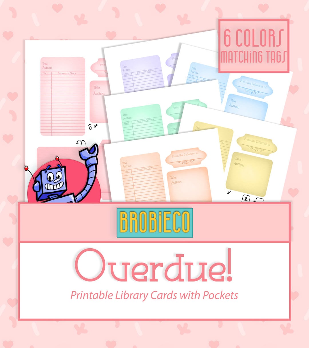 Printable Library Cards With Labels for Personal Books, Classrooms ...
