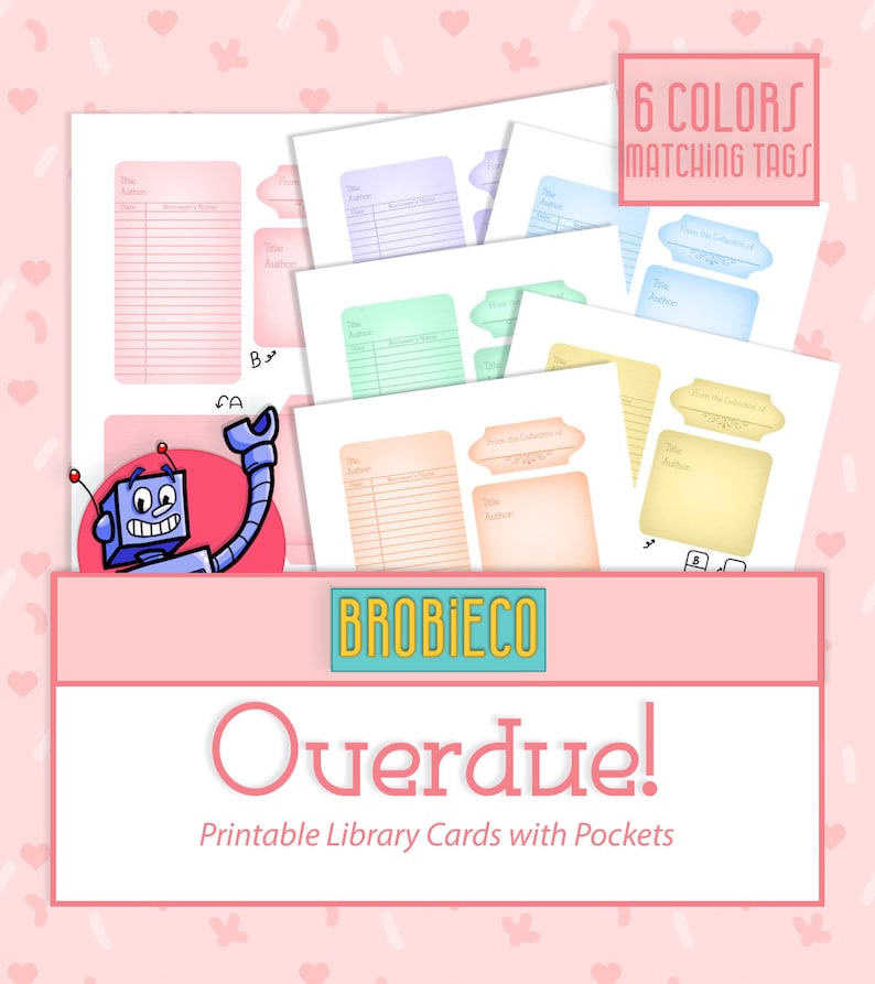 Printable Library Cards With Labels for Personal Books, Classrooms ...