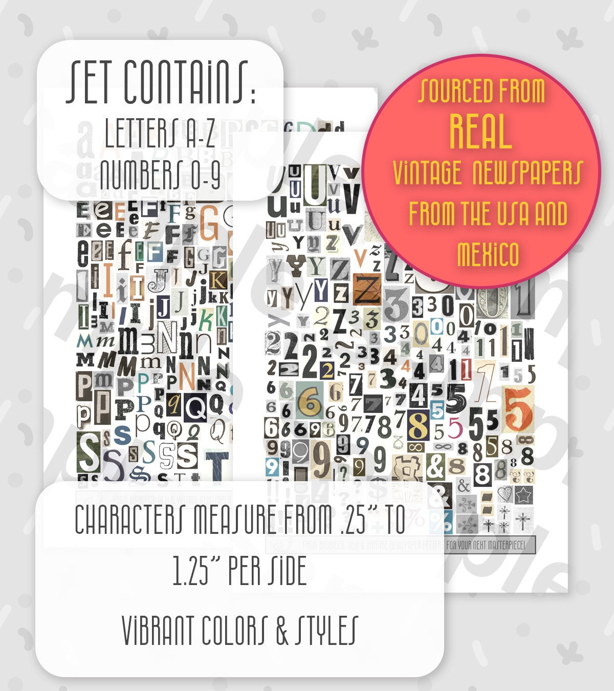 Printable Vintage Newspaper Cutout Letters for Collage or Junk Journal ...