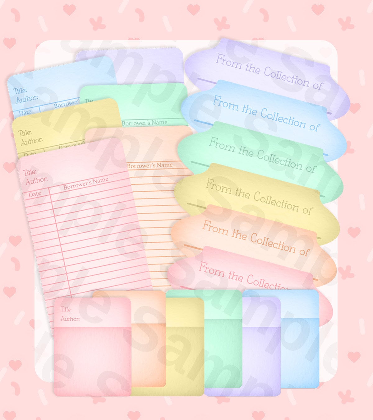 Printable Library Cards With Labels for Personal Books, Classrooms ...