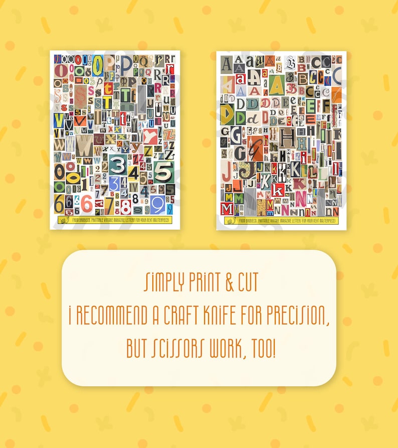 Printable Vintage Magazine Cutout Letters for Collage or Junk Journal ...