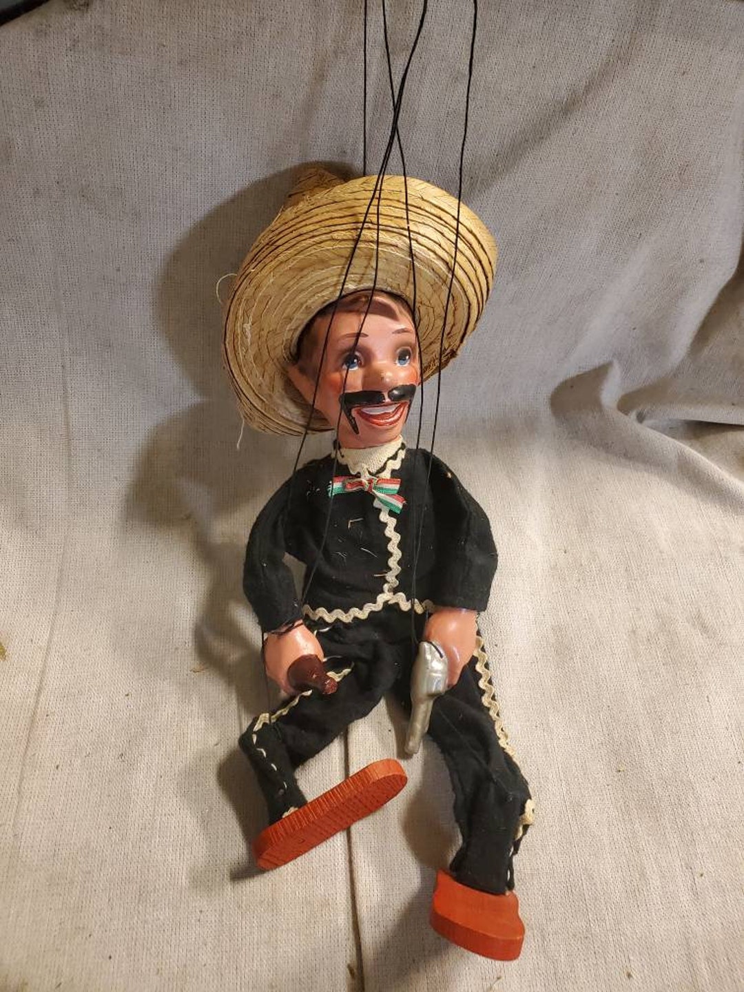 Vintage Mariachi Puppet 16 Inches Marionette Mexico Bottle Sombrero - Etsy