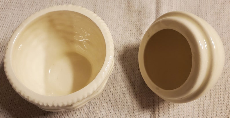 Vintage Ceramic Egg Trinket Box - Etsy