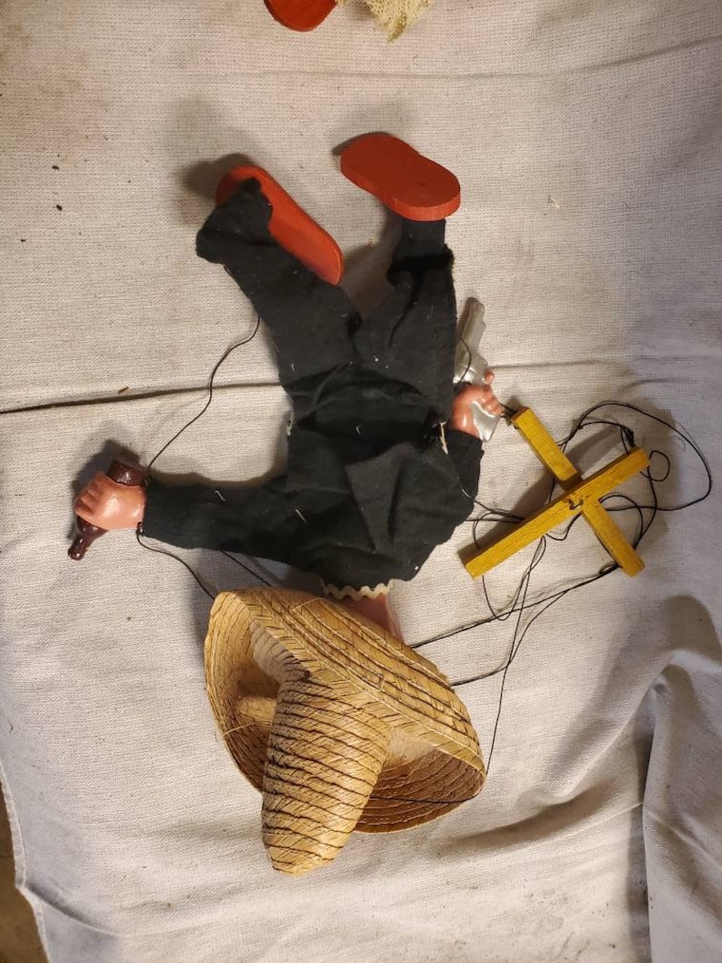 Vintage Mariachi Puppet 16 Inches Marionette Mexico Bottle Sombrero - Etsy