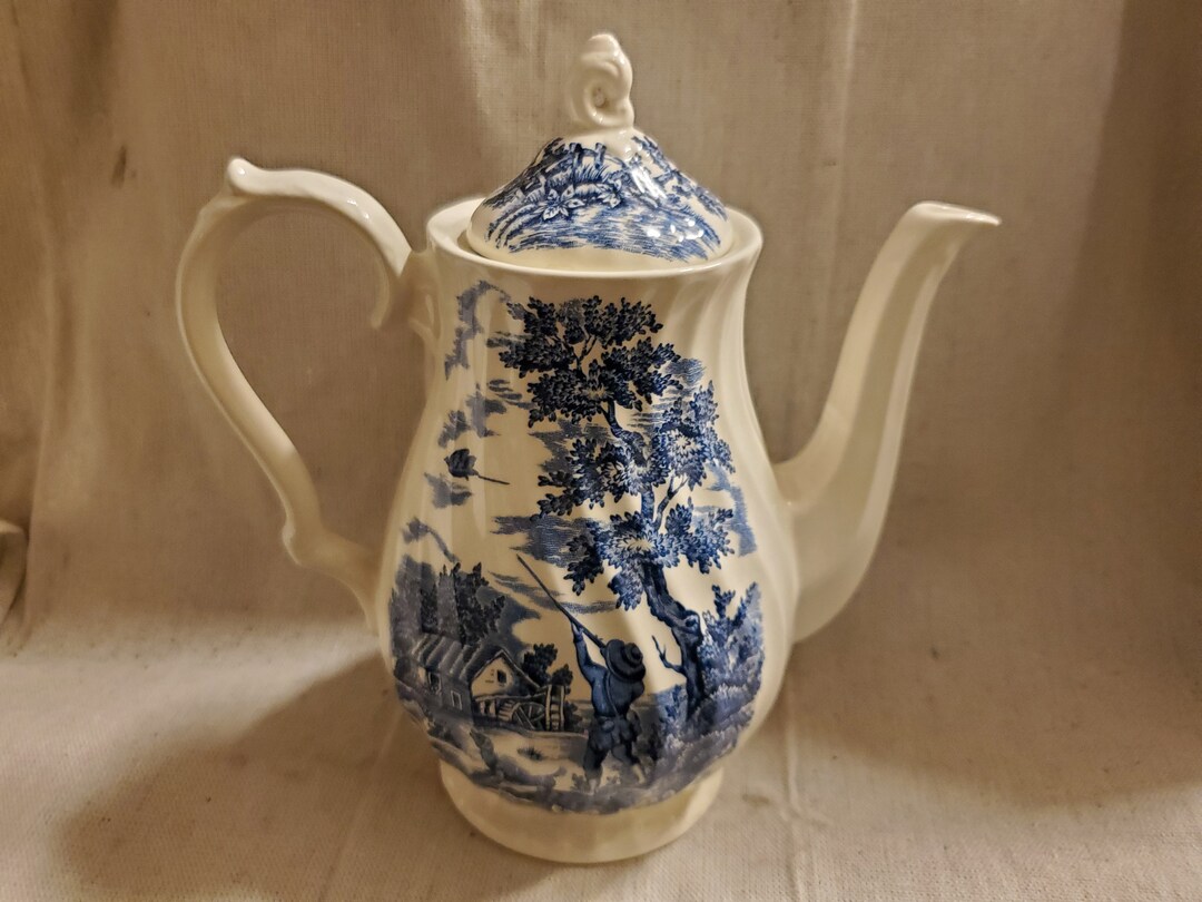 Vintage Fine Myott Meakin Tableware Blue Teapot Dish Coffee - Etsy