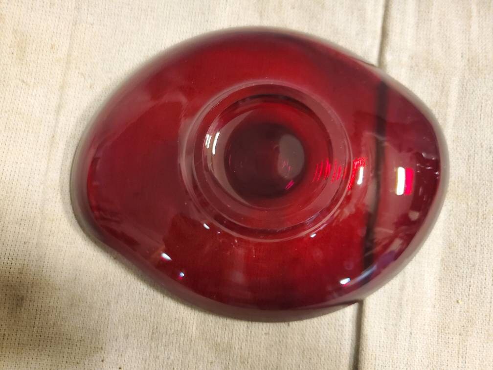Vintage Viking Epic Ruby Red Glass Candle Holder - Etsy
