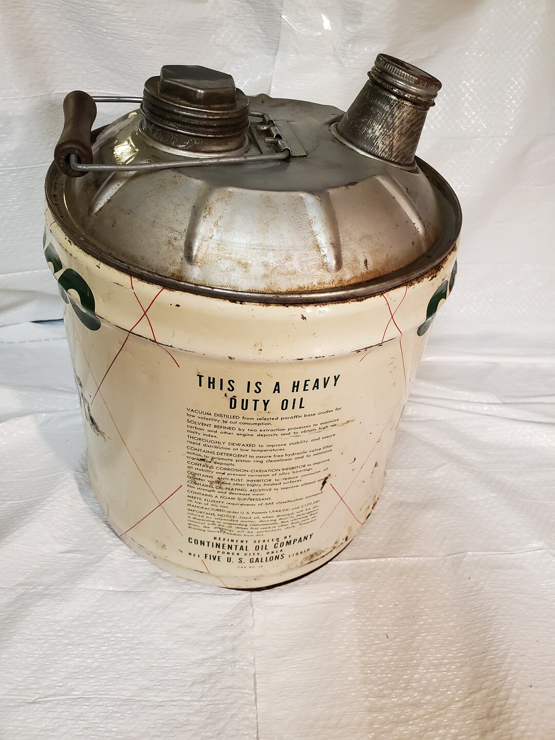 Vintage 1950s 5 Gallon Conoco Heavy Oil Metal Can - Etsy