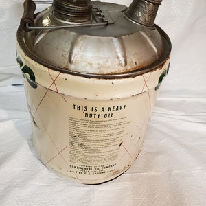 Vintage 1950s 5 Gallon Conoco Heavy Oil Metal Can - Etsy