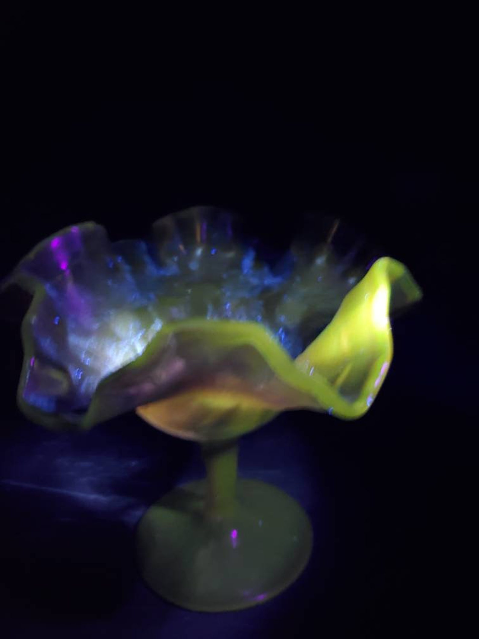 1960s Fenton Uranium Carnival Compote Glass - Etsy