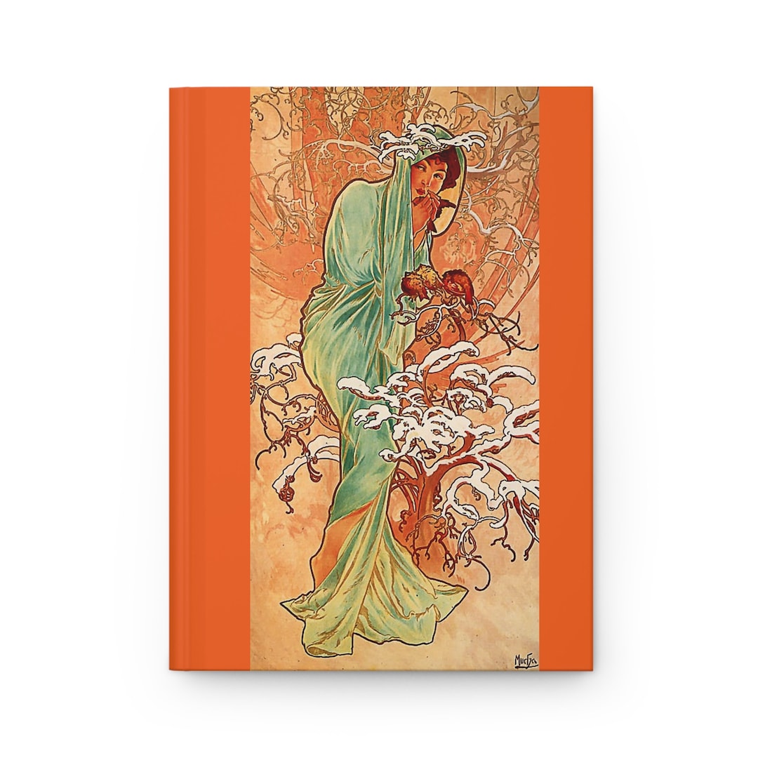 Hardcover Journal, "winter" by Alfons Mucha From "the Seasons"(1896 ...