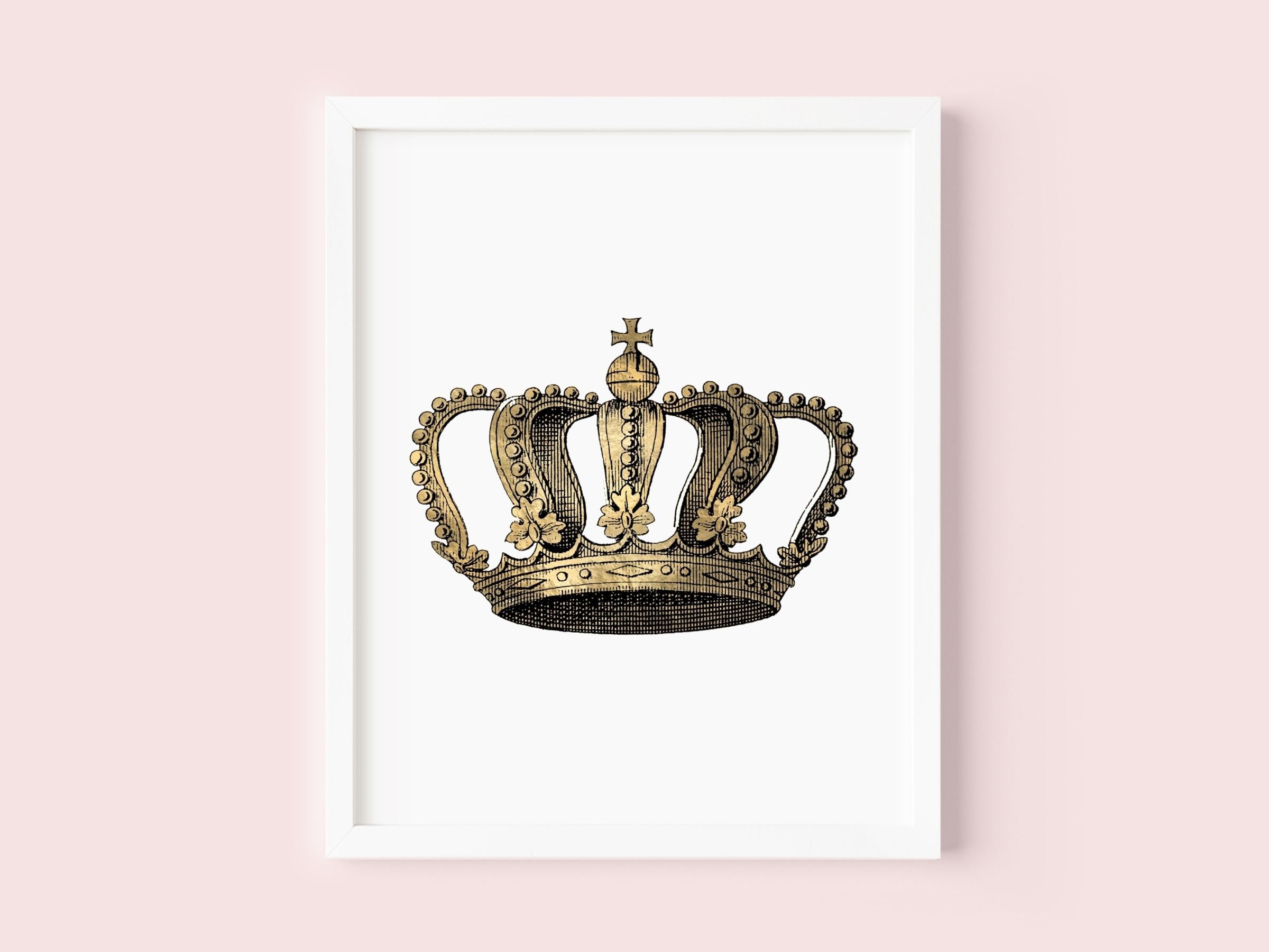 Crown Wall Decor Living Room Printable Wall Art Vintage Crown Wall Art ...