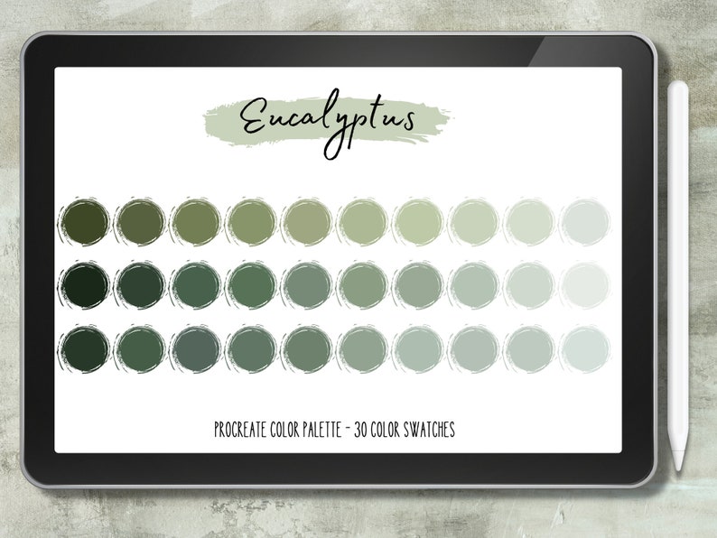 Eucalyptus Green Procreate Color Palette 30 Color Swatches - Etsy UK Eucalyptus Green Procreate Color Palette 30 Color Swatches - Etsy UK
